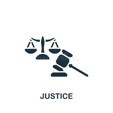 Justice Icon Monochrome Simple Sign From Core Values Collection Stock
