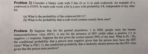 Solved Problem Consider A Binary Code With Bits Or Chegg