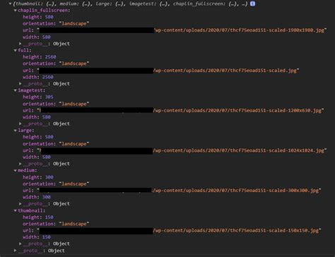 wordpress wp media returns wrong image size in object stack overflow