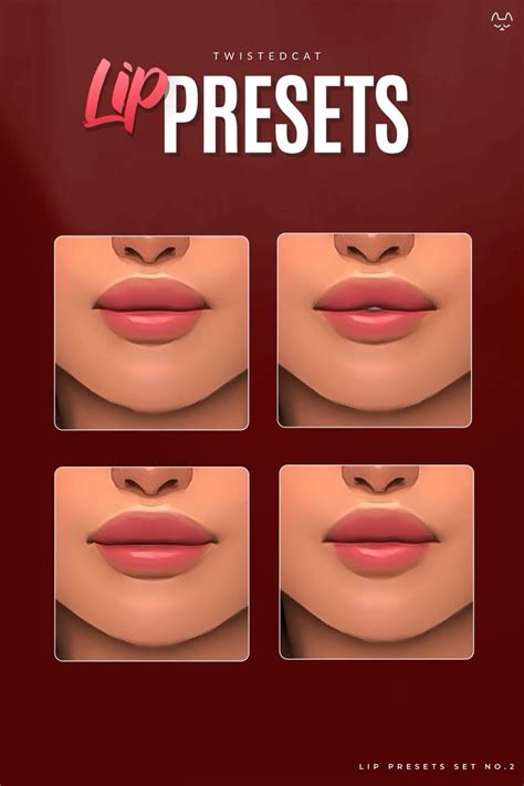Lip Presets No 2 Sims 4 Cc Makeup Sims 4 Sims 4 Cc Eyes