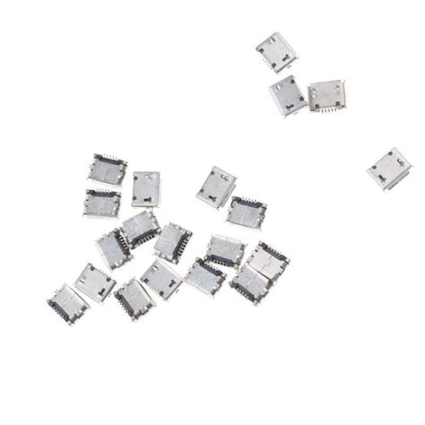 Promo 20pcs Micro Usb Type B Female Socket 180 Degree 5pin Smd