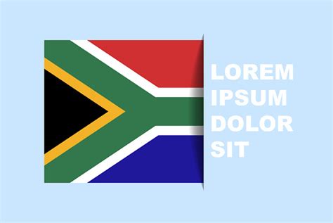 복사 공간이있는 절반 남아프리카 공화국 국기 벡터 그림자 스타일이있는 국가 플래그 수평 슬라이드 효과 남아프리카 공화국 아이콘 디자인 자산 관광객에 대한 스톡 벡터 아트 및