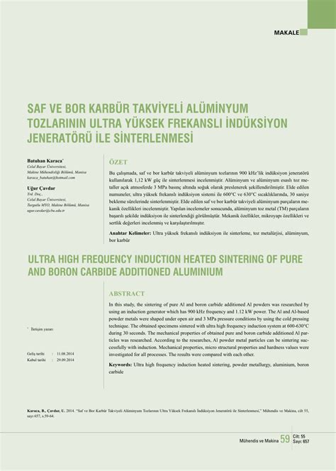Pdf Ultra High Frequency Induction Heated Sintering Of Pure And Boron Carbide Additioned