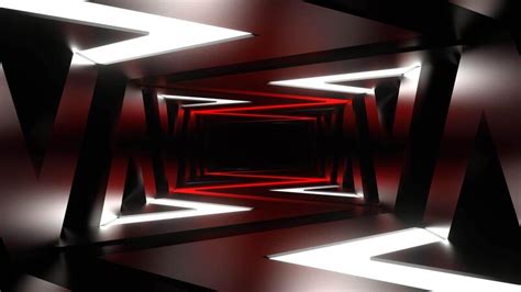 Red And White Corridor Of Neon Curve Lines Background Vj Loop 41418102
