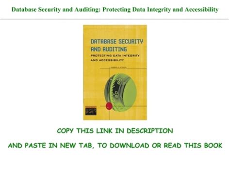 Read Pdf Books Database Security And Auditing Protecting Data