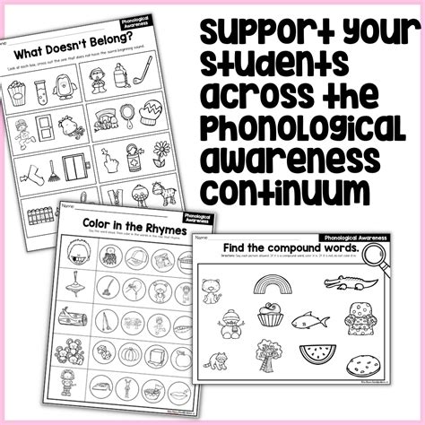 Phonological Awareness Worksheet Bundle Mrs Moes Modifications
