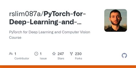Github Rslim087apytorch For Deep Learning And Computer Vision Course