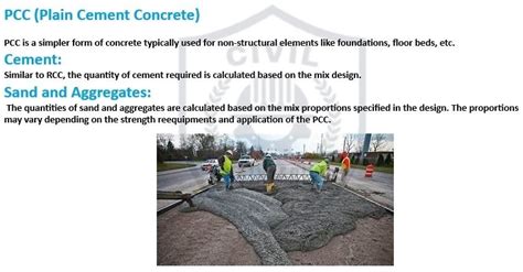 What Is The Differences B W Rcc And Pcc And How To Calculate Cement Sand And Aggregate In 1cum