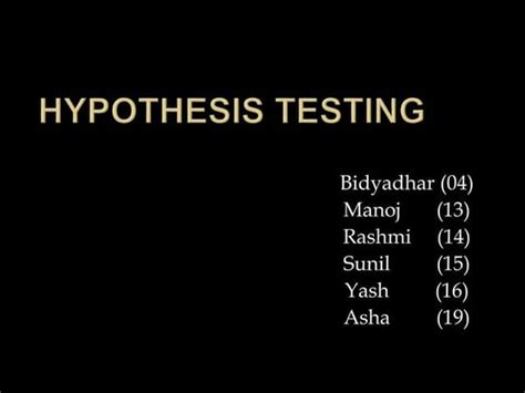 Four Steps To Hypothesis Testing Pptx