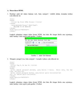 Membuat Desain Website Berbasis Html Dengan Notepad PDF