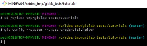 💻 fix for error during git remove credential git config system