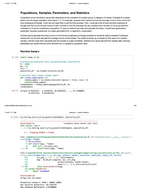 Populations Samples Parameters And Statistics Pdf