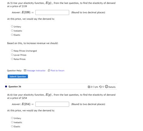 Solved 61 Use Your Given Quadratic Demand Equation To