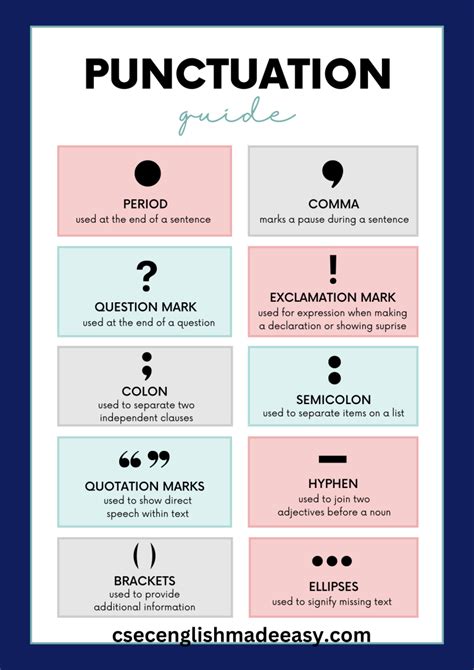 Types Of Punctuation Marks Csec English A