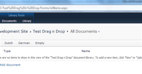 how to drag and drop files across sharepoint document library