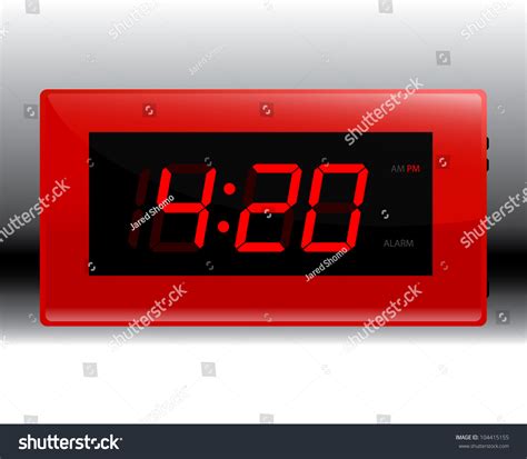 Designer Red Digital Alarm Clock Edit Stock Vector Shutterstock