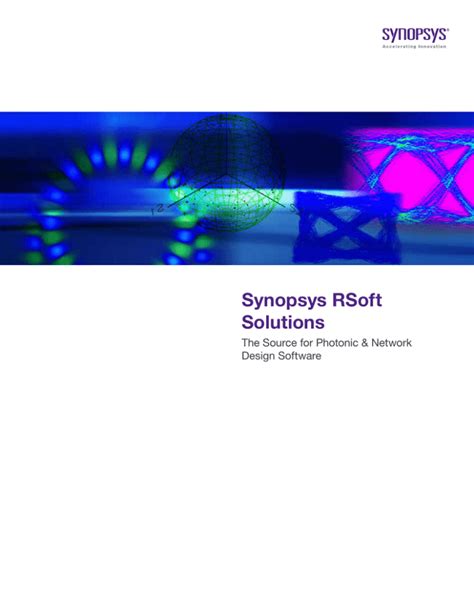 Synopsys Rsoft Solutions Optical Design Software