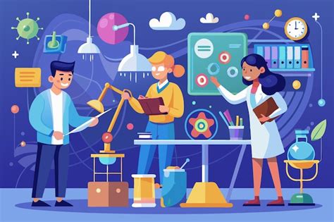 Premium Vector Physics Lab Experimenting With Principles Of Quantum Mechanics Vector Illustration