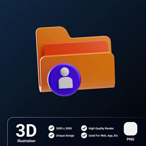 Premium Psd Security Object Personal Folder 3d Illustration