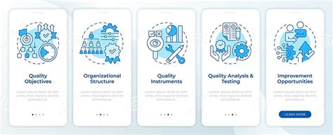 Qms Structure Blue Onboarding Mobile App Screen Stock Vector