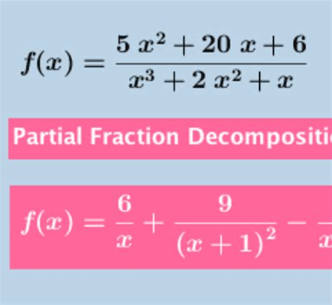 Partial Fractions Decomposition Calculator