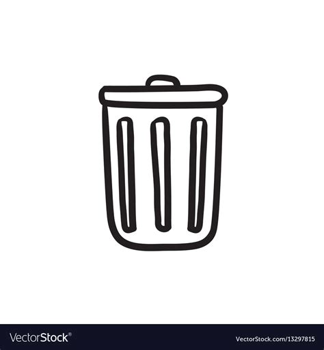 Delete Button Sketch Icon Royalty Free Vector Image