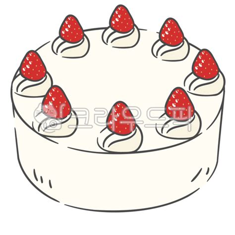 케이크일러스트 생일케이크 딸기케이크 생크림케이크 딸기 사진이미지일러스트캘리그라피 Murmur작가