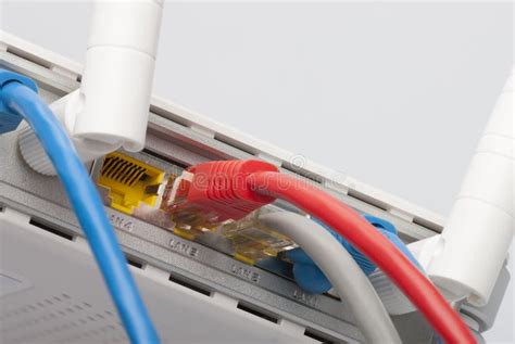 Modem Router Network Hub With Cable Connecting Stock Image Image Of Link Antenna 121648325
