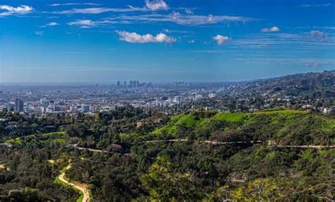 Panoramic View Of Los Angeles Basin Stock Image Image Of Tree