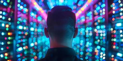 Premium Photo Monitoring A Data Center In A Futuristic Neonlit Environment Concept Futuristic