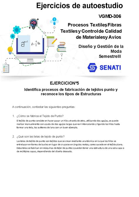 Vgmd 306 Ejercicio T005 Textiles Identifica Procesos De Fabricación