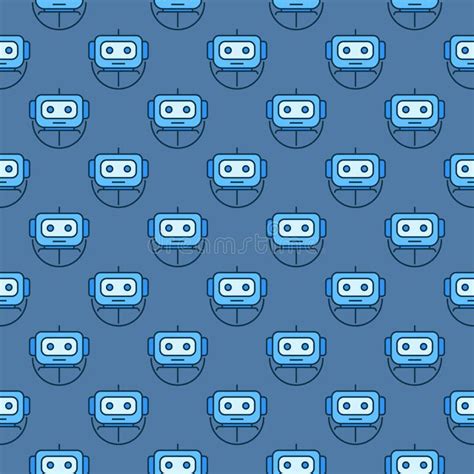 Chatbot Round Vector Robot Support Colored Seamless Pattern Stock Illustration Illustration Of