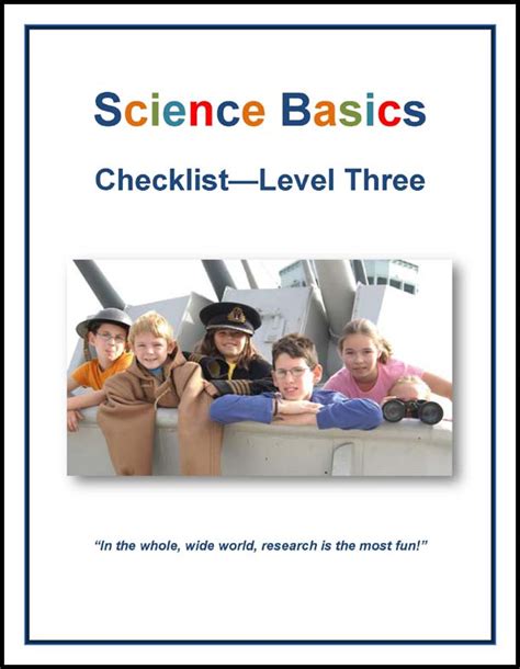 Science Basics Checklist Level 3 Applied Scholastics Online