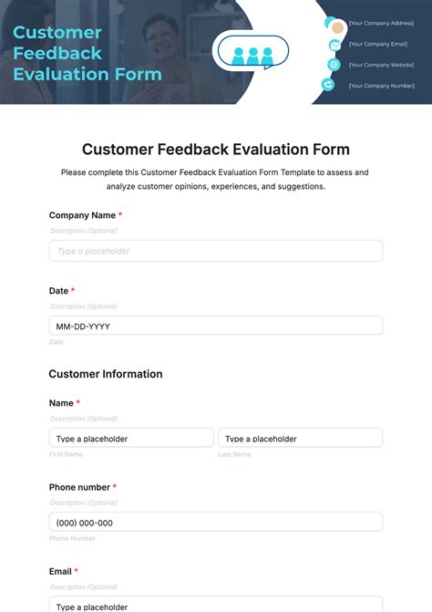 Free Customer Feedback Evaluation Form Template To Edit Online