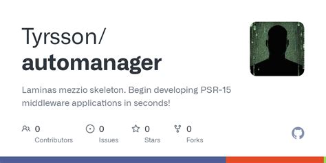 GitHub Tyrsson Automanager Laminas Mezzio Skeleton Begin Developing