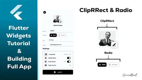Flutter Cliprrect And Radio Widgets Building Full App Tutorial For Beginners Youtube