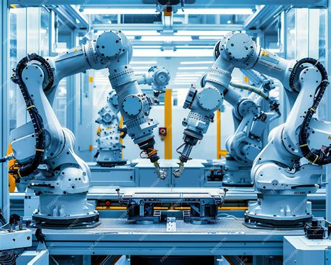 Premium Photo Industrial Automation In Action Robotics And Machinery