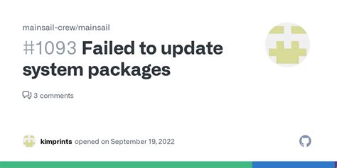 Failed To Update System Packages · Issue 1093 · Mainsail Crewmainsail · Github
