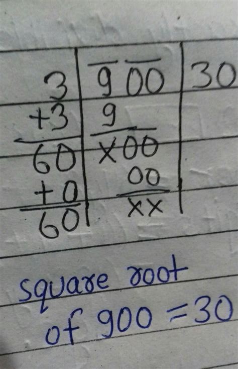 Find The Square Root Of The Following Numbers By Division Method 900