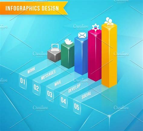 Vector 3d Bar Chart Graphics Vector 3d Bar Chart Infographics Element