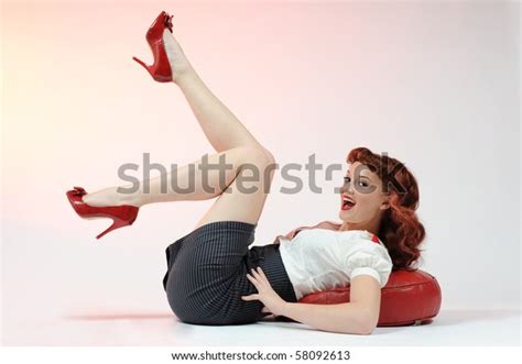 Sexy Red Headed Pin Girl Stock Photo 58092613 Shutterstock