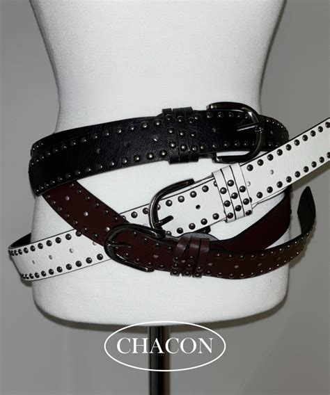 샤콘 포인트템 볼드 스터드 레더 벨트 3color 유니크 빈티지 히피 웨스턴 Y2k 보헤미안 시크 가죽 벨트