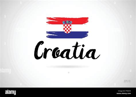 Croatia Country Flag Concept With Grunge Design Suitable For A Logo