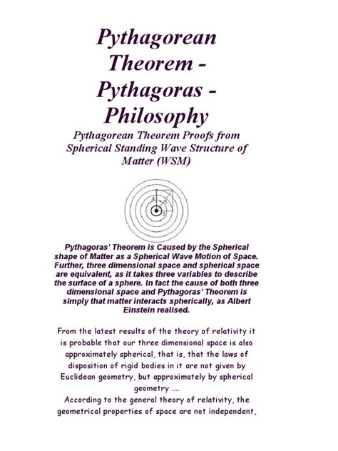 Pythagorean Theorem Proofs From Spherical Standing Wave Structur Pdf