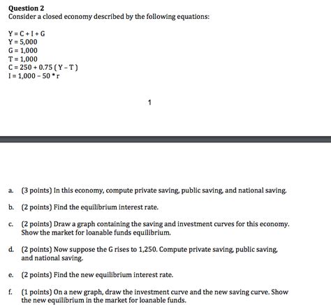 Solved Consider A Closed Economy Described By The Following Chegg