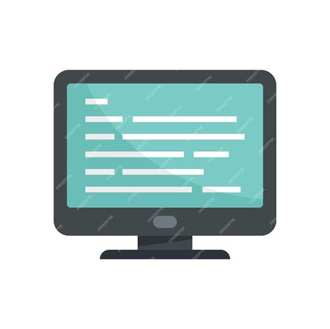 Premium Vector Programming Monitor Icon Flat Vector Computer Web Software Screen Development