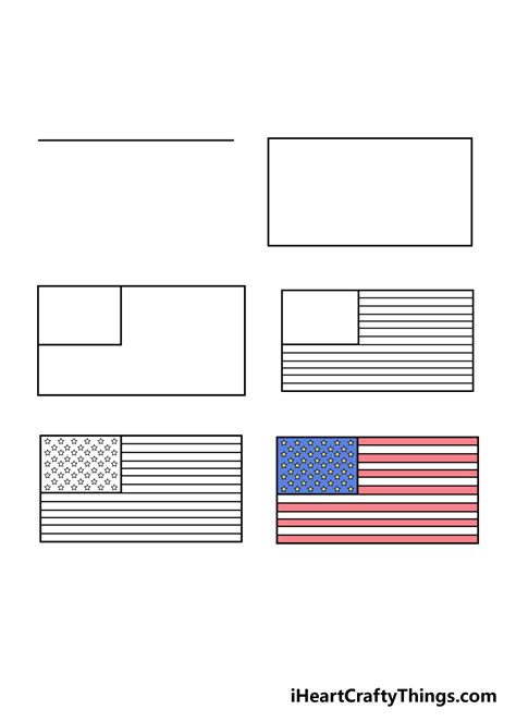 How To Draw American Flag Feewoman