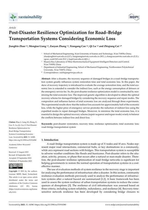 Pdf Post Disaster Resilience Optimization For Roadbridge