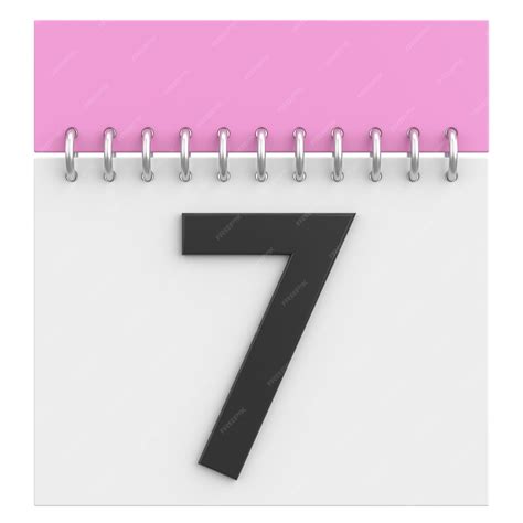 Premium Photo 3d Calendar Day 7 Seventh Day Of The Month 3d Illustration