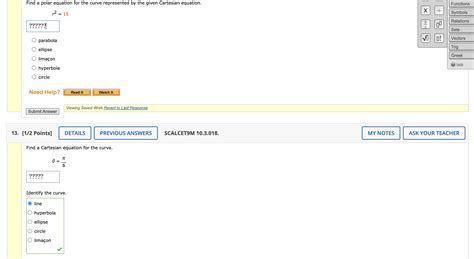 Solved r2 15 parabola ellipse limaçon hyperbola circle 1 2 Chegg com